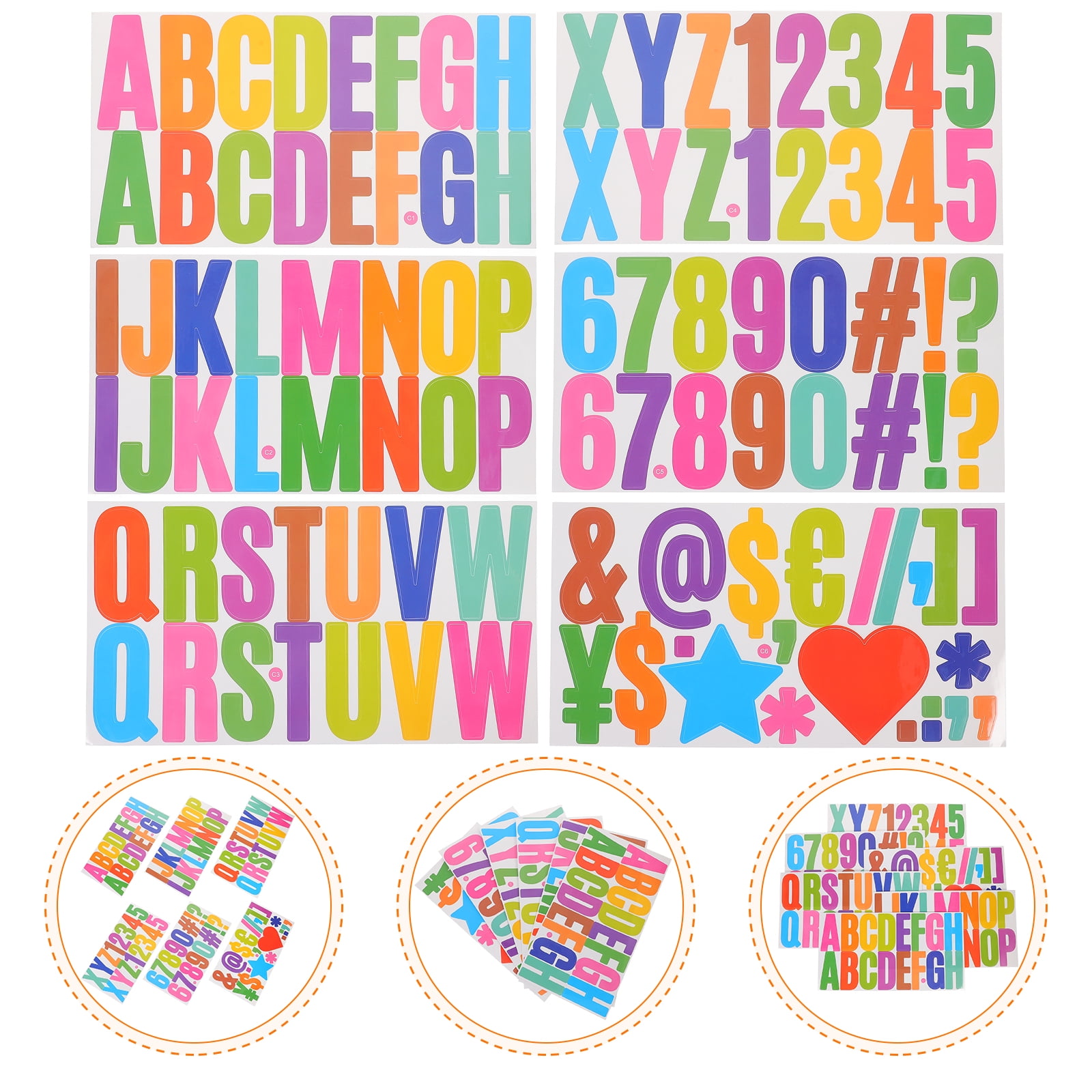 6 Sheets of Letter Number Stickers DIY Alphabet Number Stickers ...