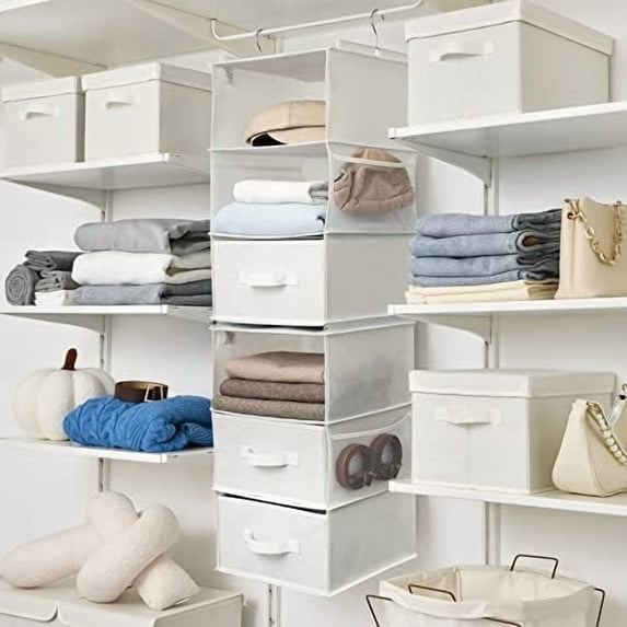 6-Shelf Hanging Organizer for Closet, Separable to 2 Pack 3-Shelf ...