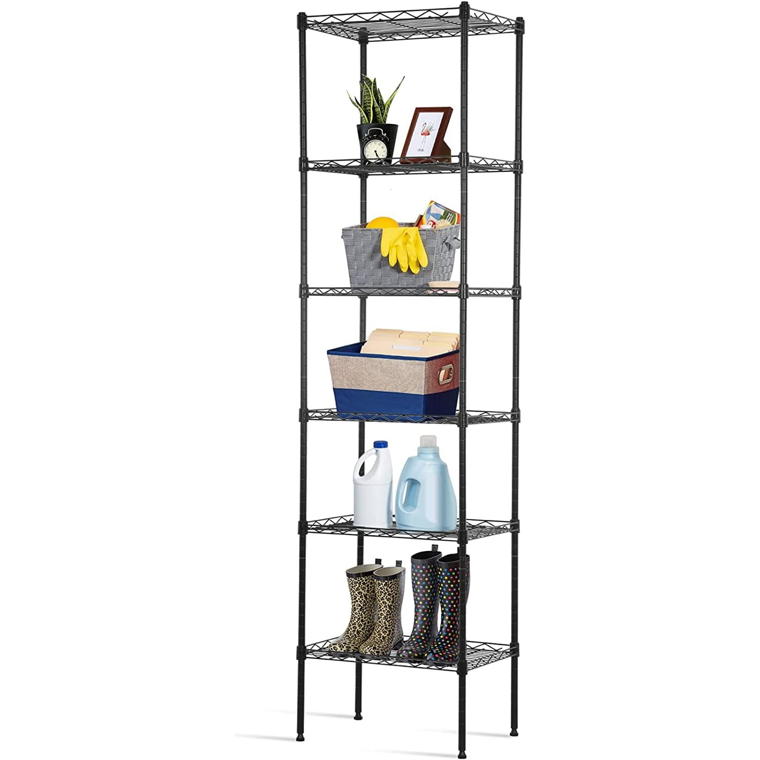 A S SHOW 6-Tier Steel Wire Shelf Unit, 600Lb Closet & Kitchen Organizer ...