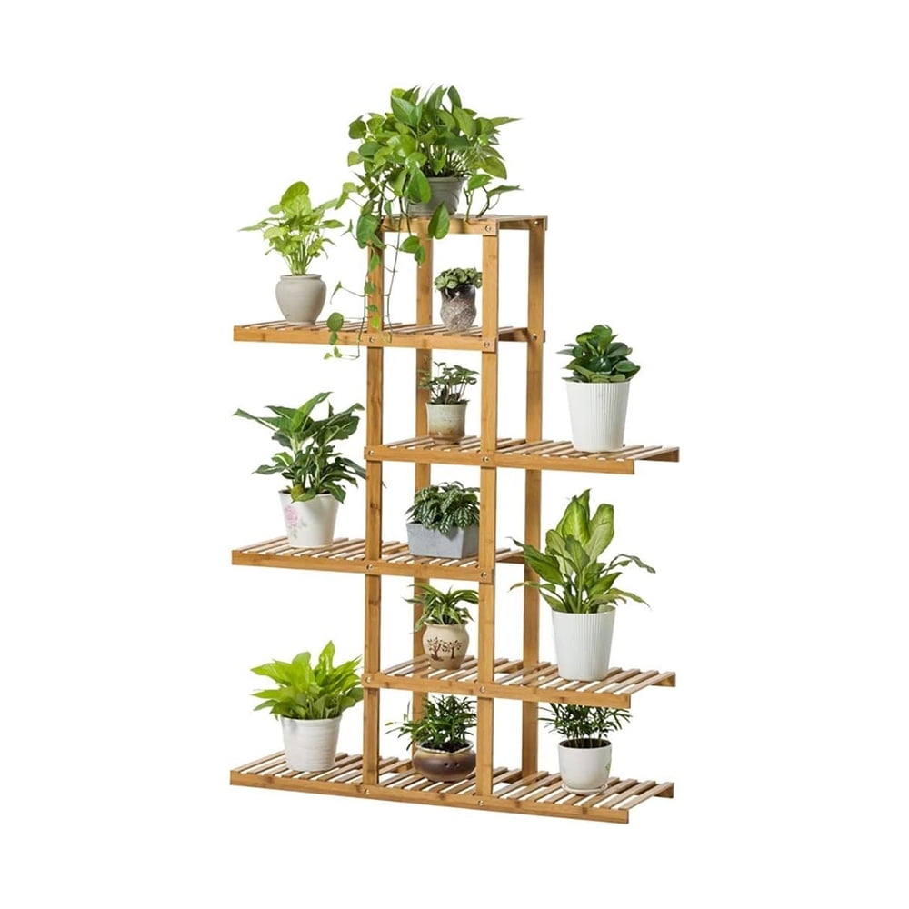 6 Shelf Wooden Flower Stands, Plant Display Rack, Floor Standing Plant ...