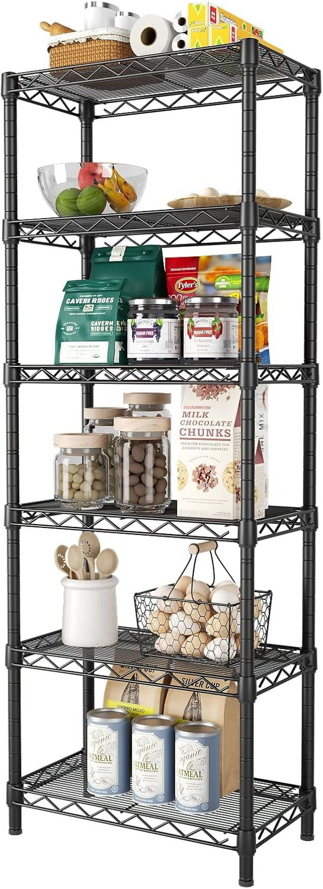 6 Shelves Bathroom Organizers and Storage Shelf Wire Closet Metal ...