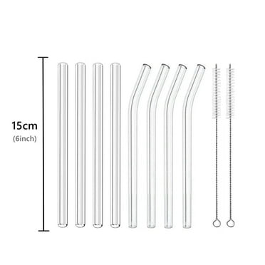 Angmile 1 Pcs Glass Straws Clear Drinking Straws Reusable Straws Non ...