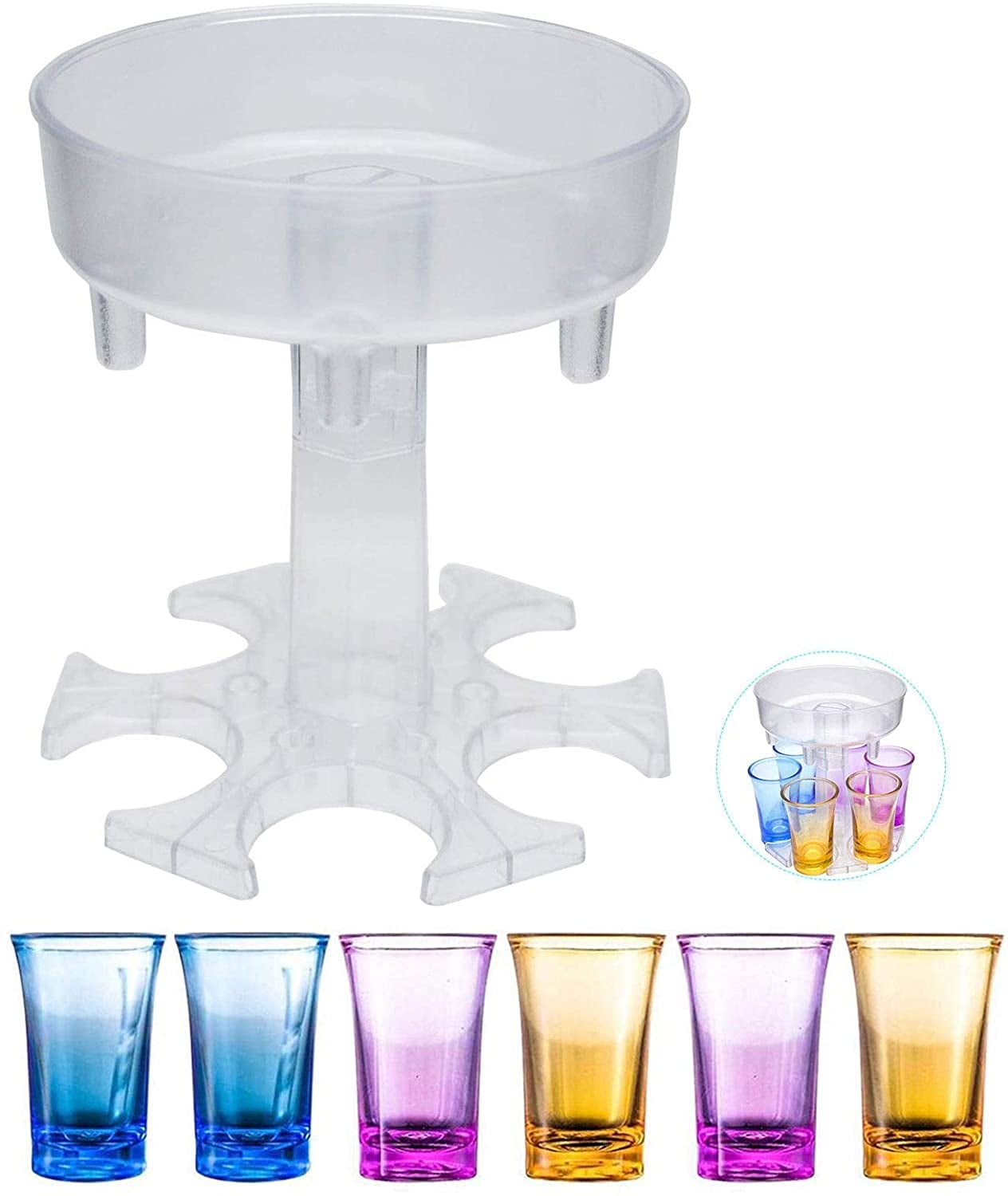 6 Shot Glass Dispenser Holder - Shot Buddy Multiple Shot Dispenser for ...