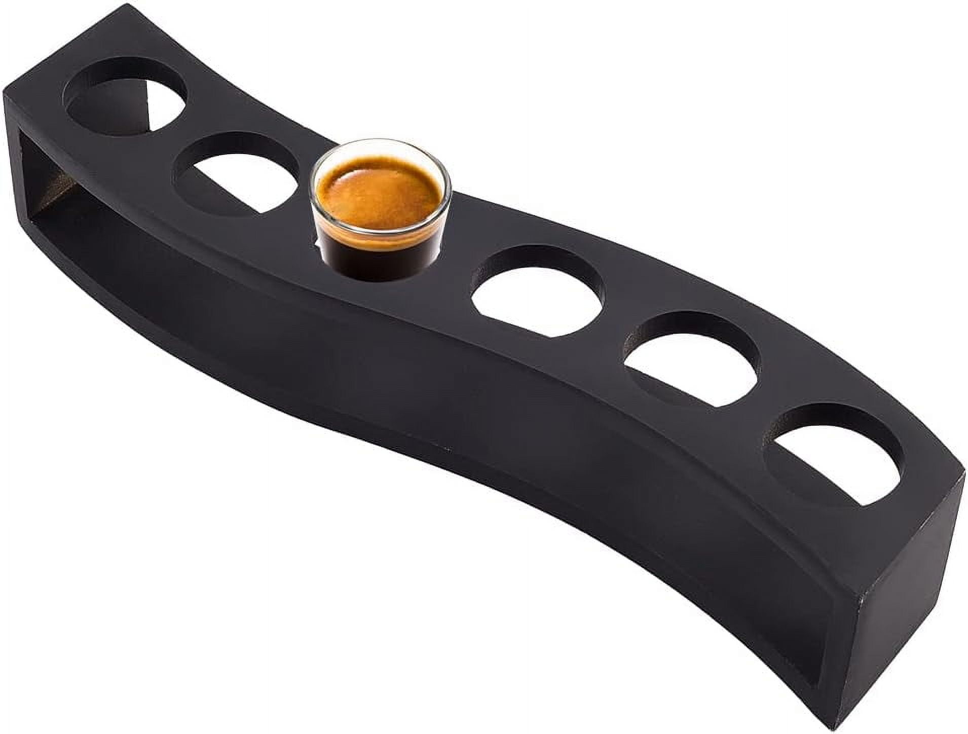 6 Shot Glass Holder Black Shot Glass Tray Bamboo Shot Glass Serving ...