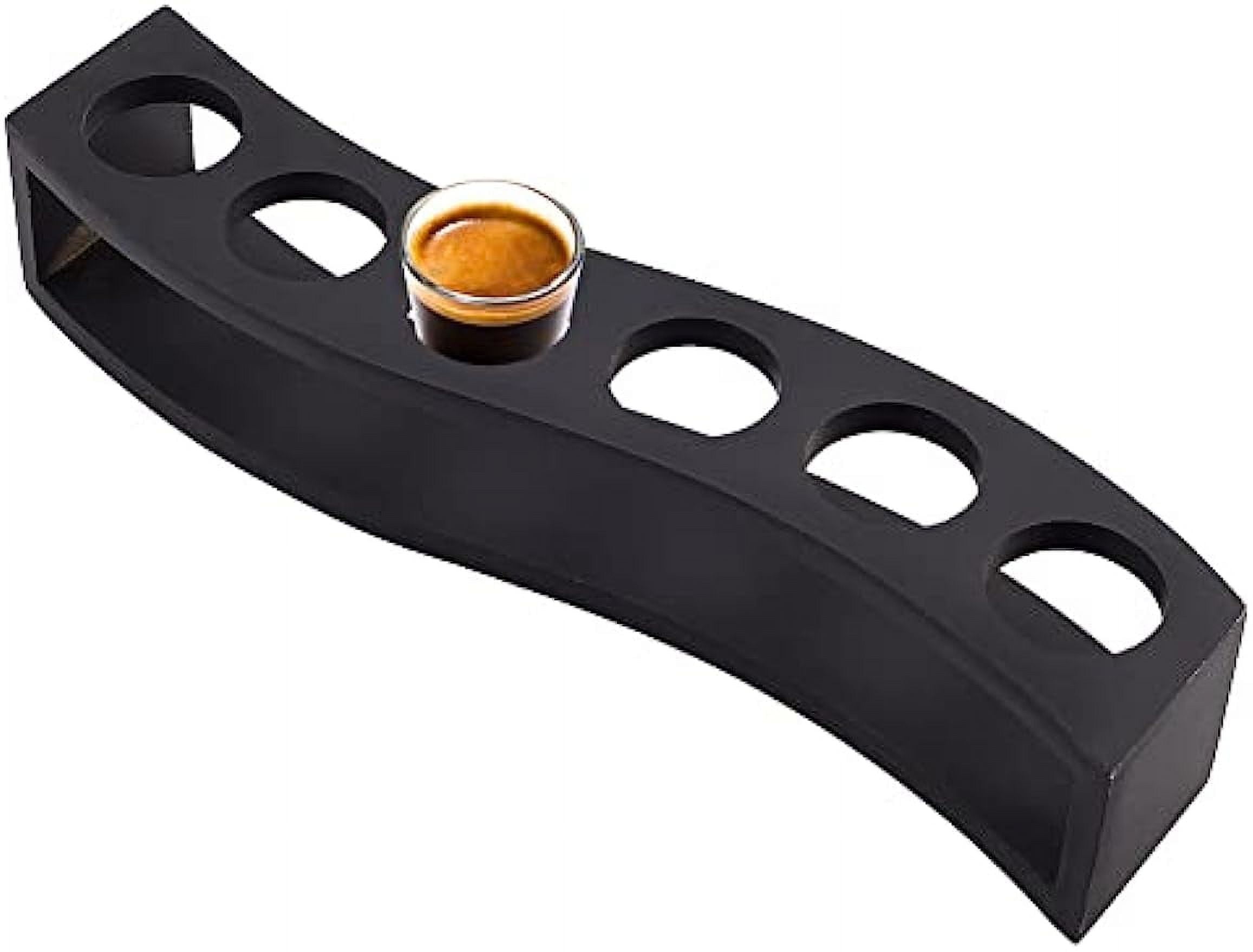 6 Shot Glass Holder Black Shot Glass Tray Bamboo Shot Glass Serving ...