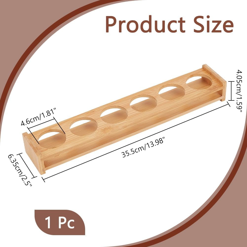 6 Shot Glass Tray Holder Bamboo Moccasin Large Aperture Shot Glass ...