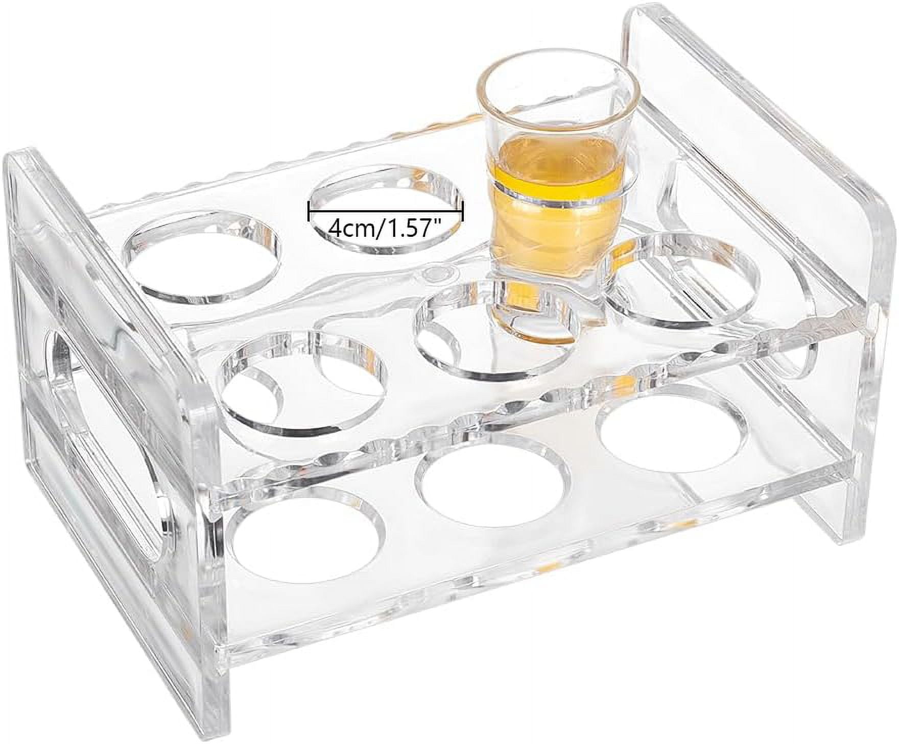 6 Shot Shot Glass Tray Holder1.5inch Hole Clear Acrylic Flight Shot ...
