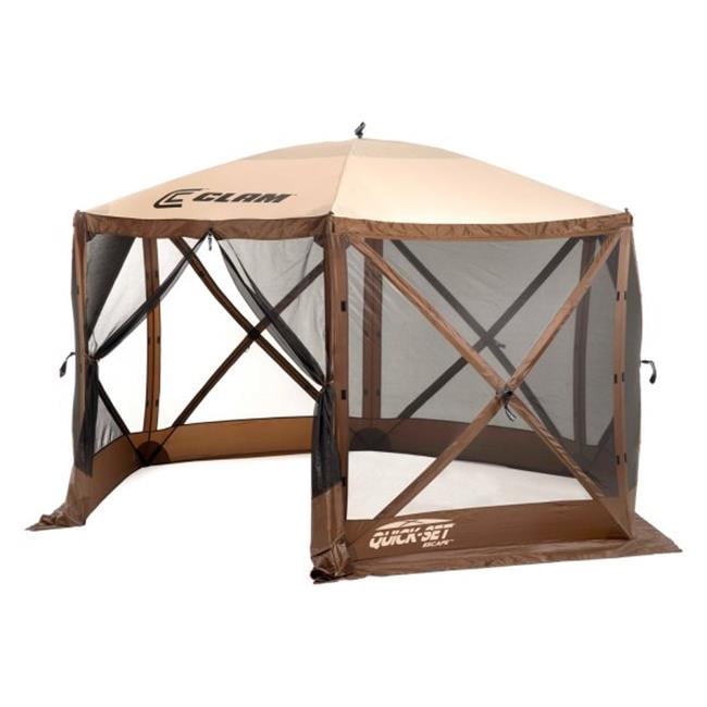 6 Side Brown & Tan Roof & Black Mesh with Wind Panel Flaps Escape ...