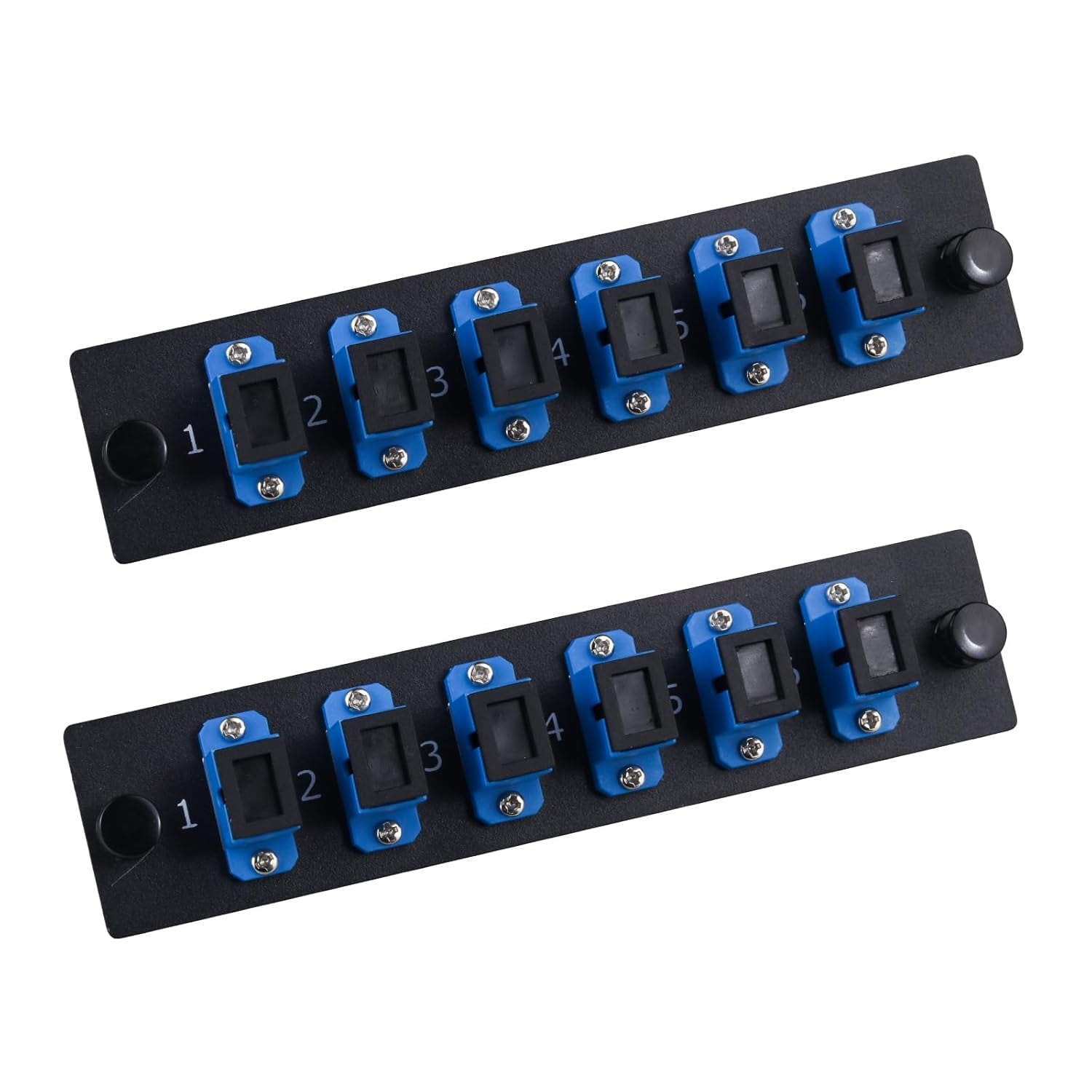 6 Simplex SC/UPC Fiber Patch Panel with Simplex Singlemode Blue SC ...