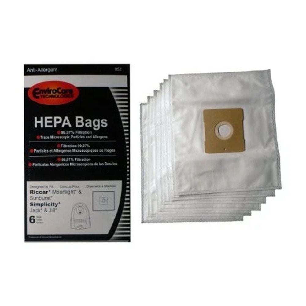 6 Simplicity Jack Jill Riccar Z Slz-6 Moonlight Hepa Bags, Canister, Sunburst Va - Walmart.com