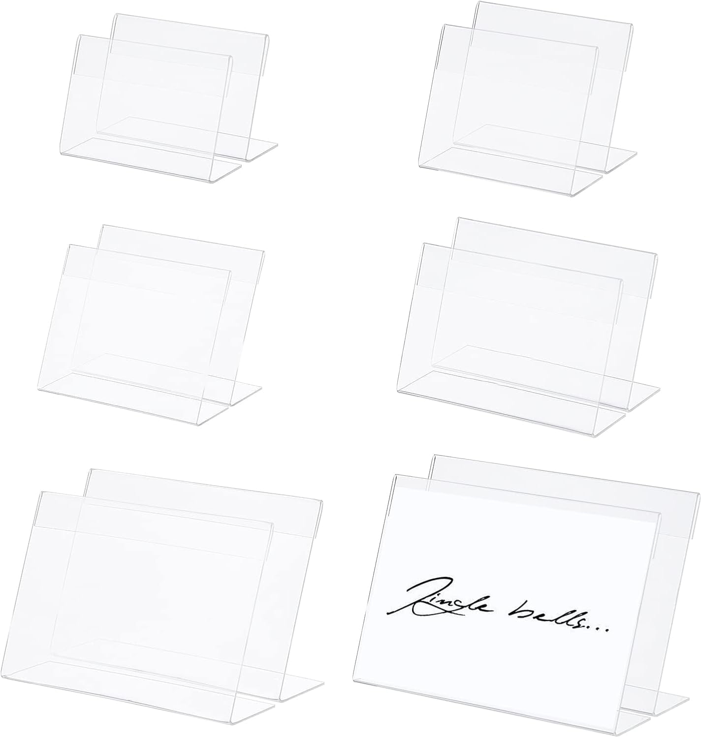 6 Size Acrylic Sign Display Holder 12pcs Clear Table Card Display Frame ...