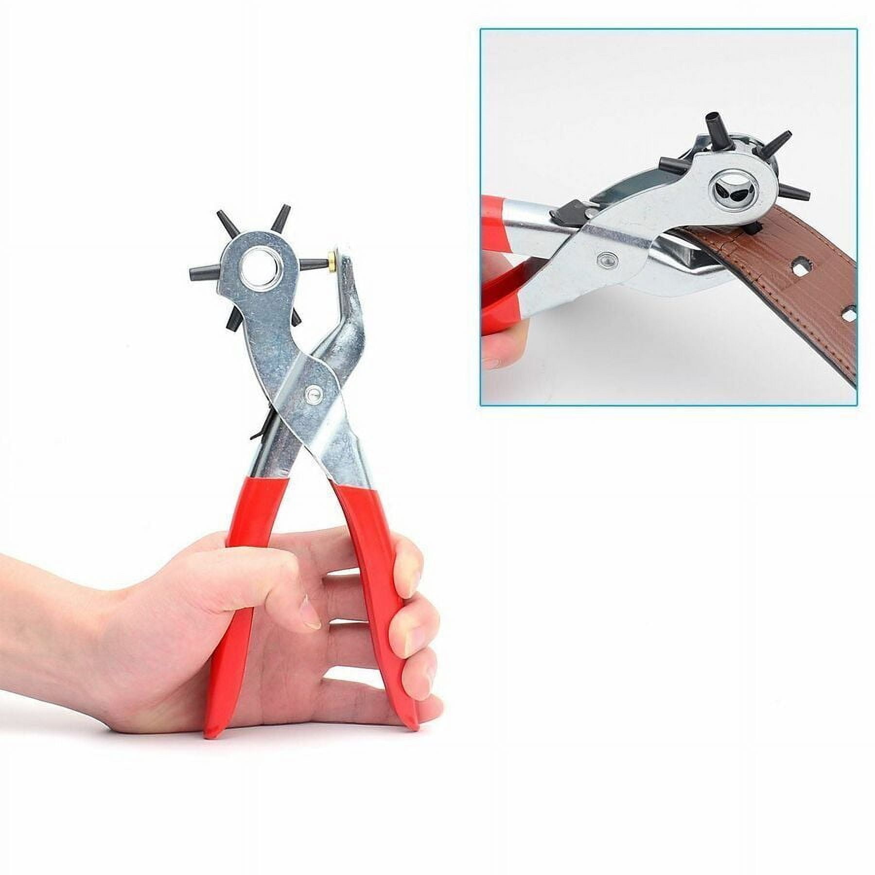 6 Sized Heavy Duty Leather Hole Punch Hand Pliers Belt Holes - Walmart.com