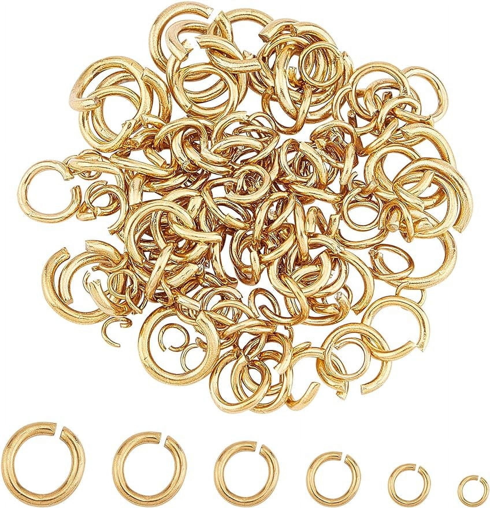 6 Sizes(3/5/6/7/8/9mm) Open Jumps Rings Golden Connector Rings 120pcs ...