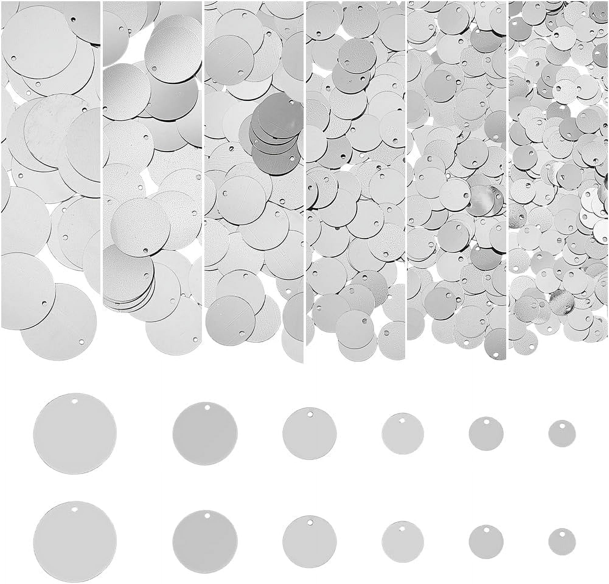6 Sizes 880Pcs Flat Round Sequin Paillettes Plastic Sequins for Crafts ...