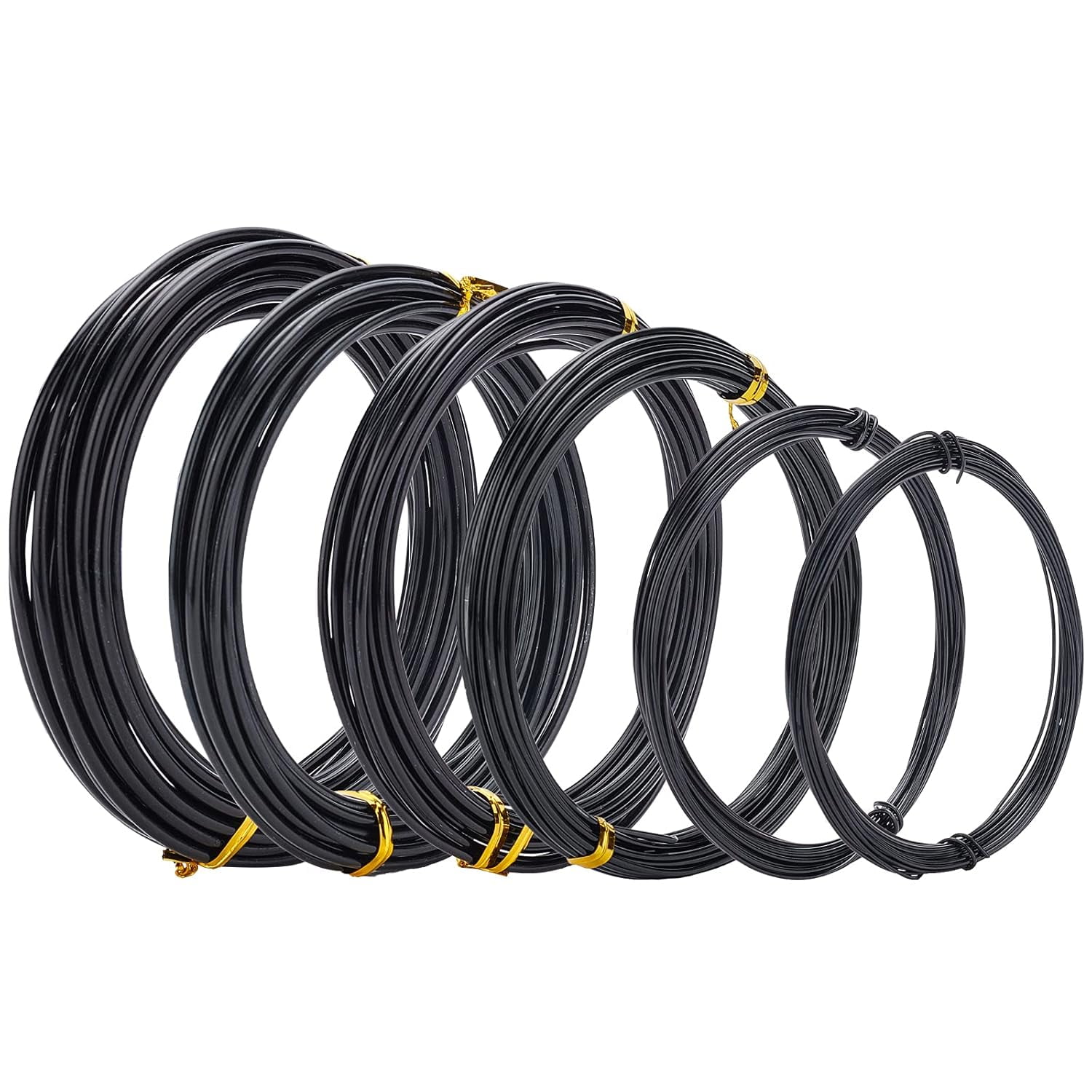 DIY 6 Sizes Aluminum Wire Black Flexible Crafts Wire Bendable Mental ...
