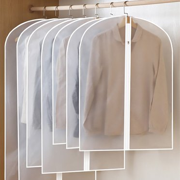 Hanging Garment Bag Lightweight Clear Zipper Suit Bags PEVA Moth-Proof ...
