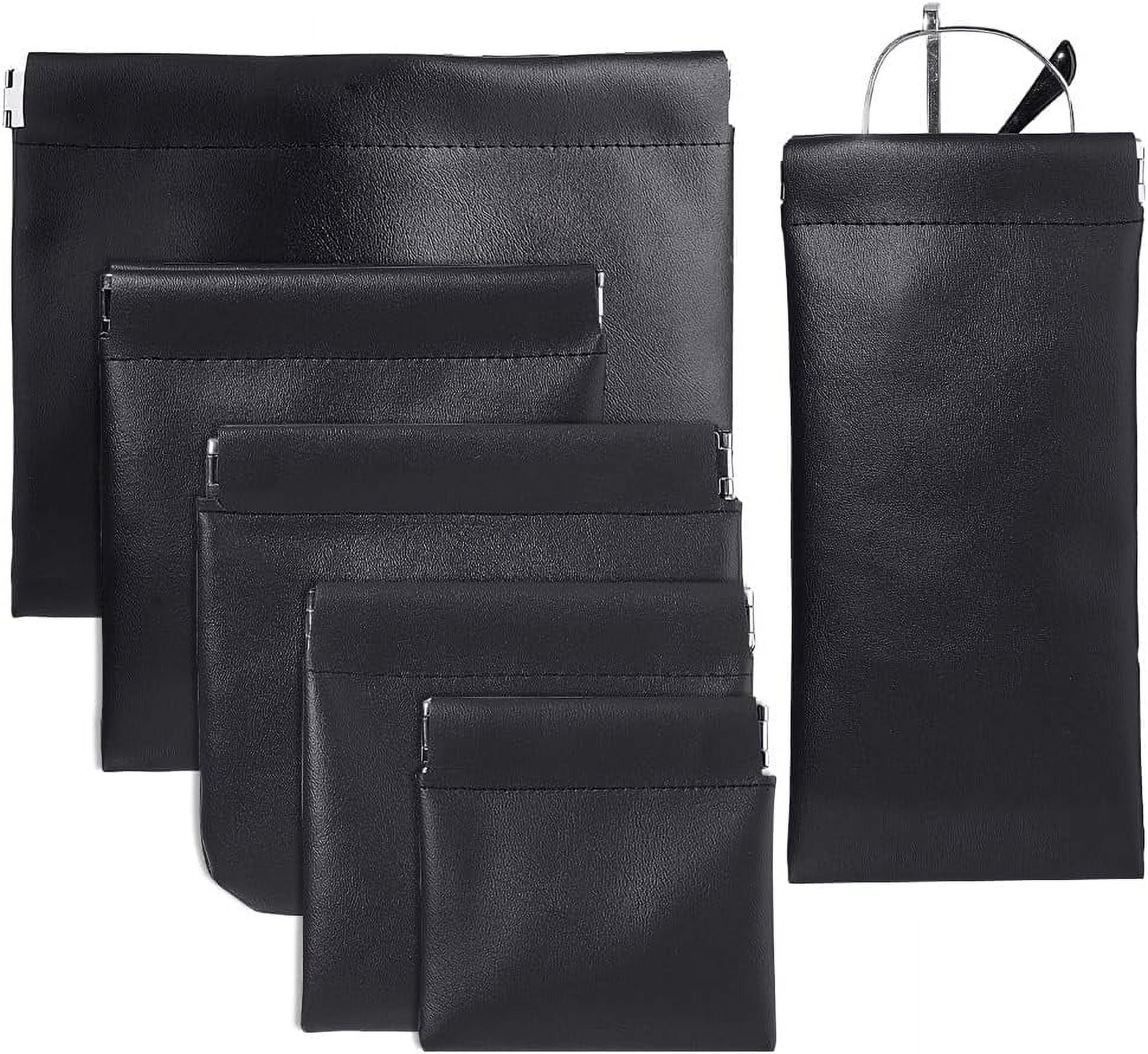 6 Sizes Leather Squeeze Coin Purse, 6pcs Black Change Holder Mini Coin ...