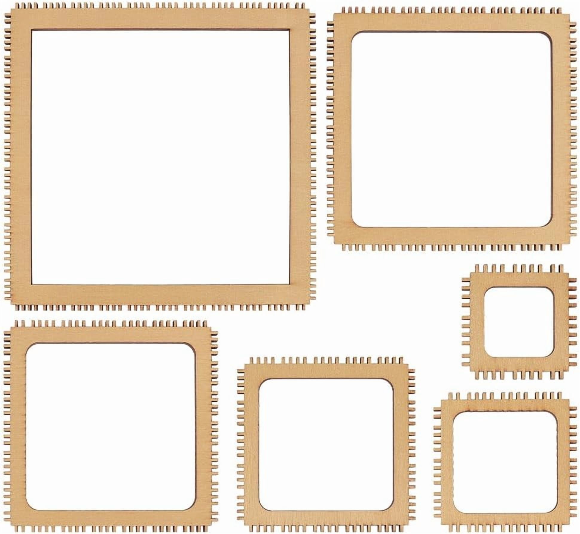6 Sizes Poplar Wood Weaving Loom Kit Square DIY Weaving Loom DIY ...