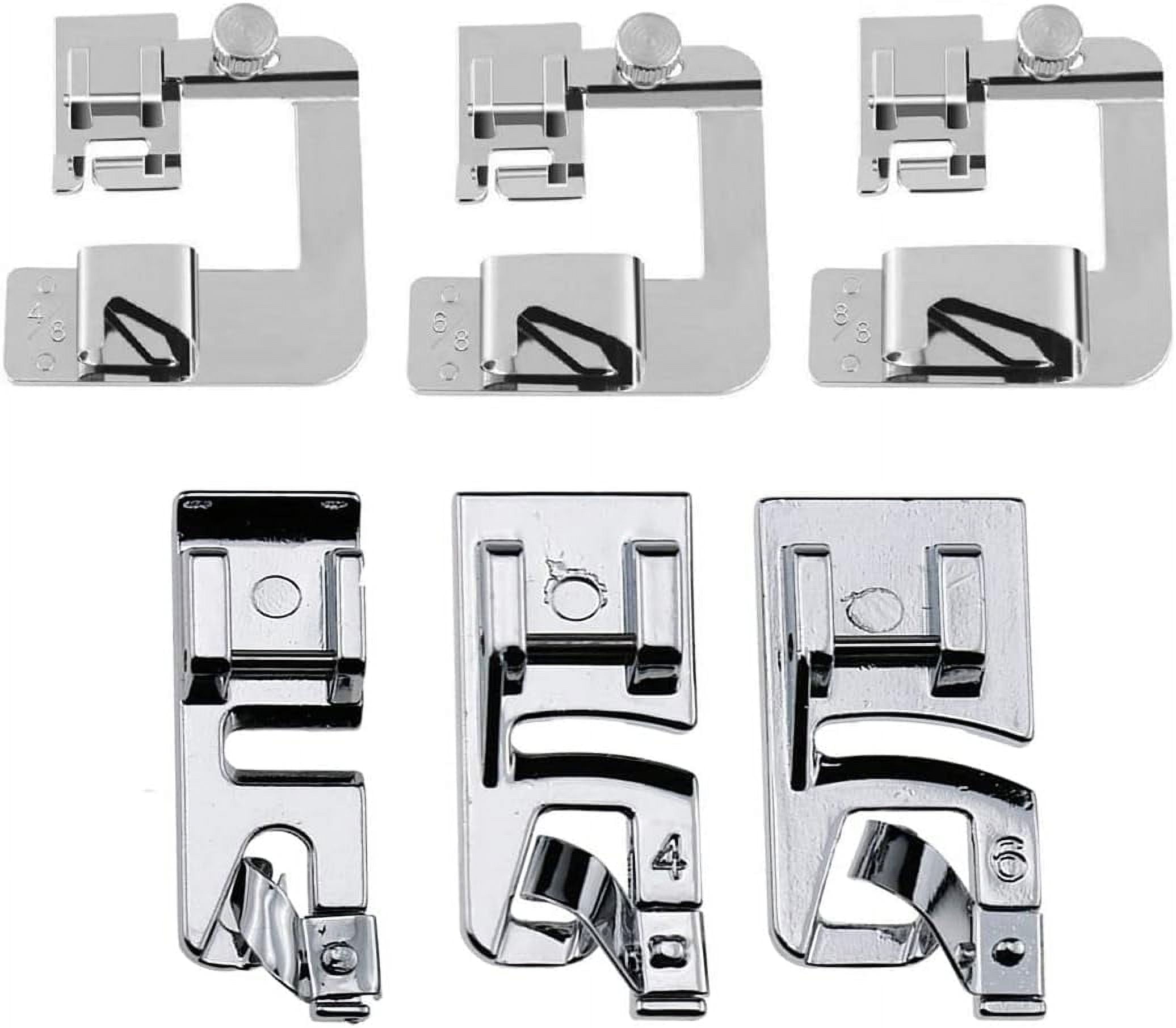 6 Sizes Rolled Hem Presser Foot, Wide Rolled Hem Foot Set & Narrow ...