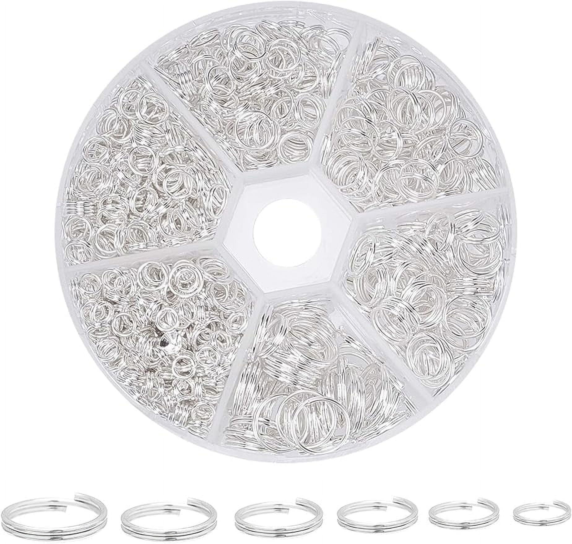 6 Sizes Silver Split Rings Iron Double Jump Rings Jewelry O Rings for ...