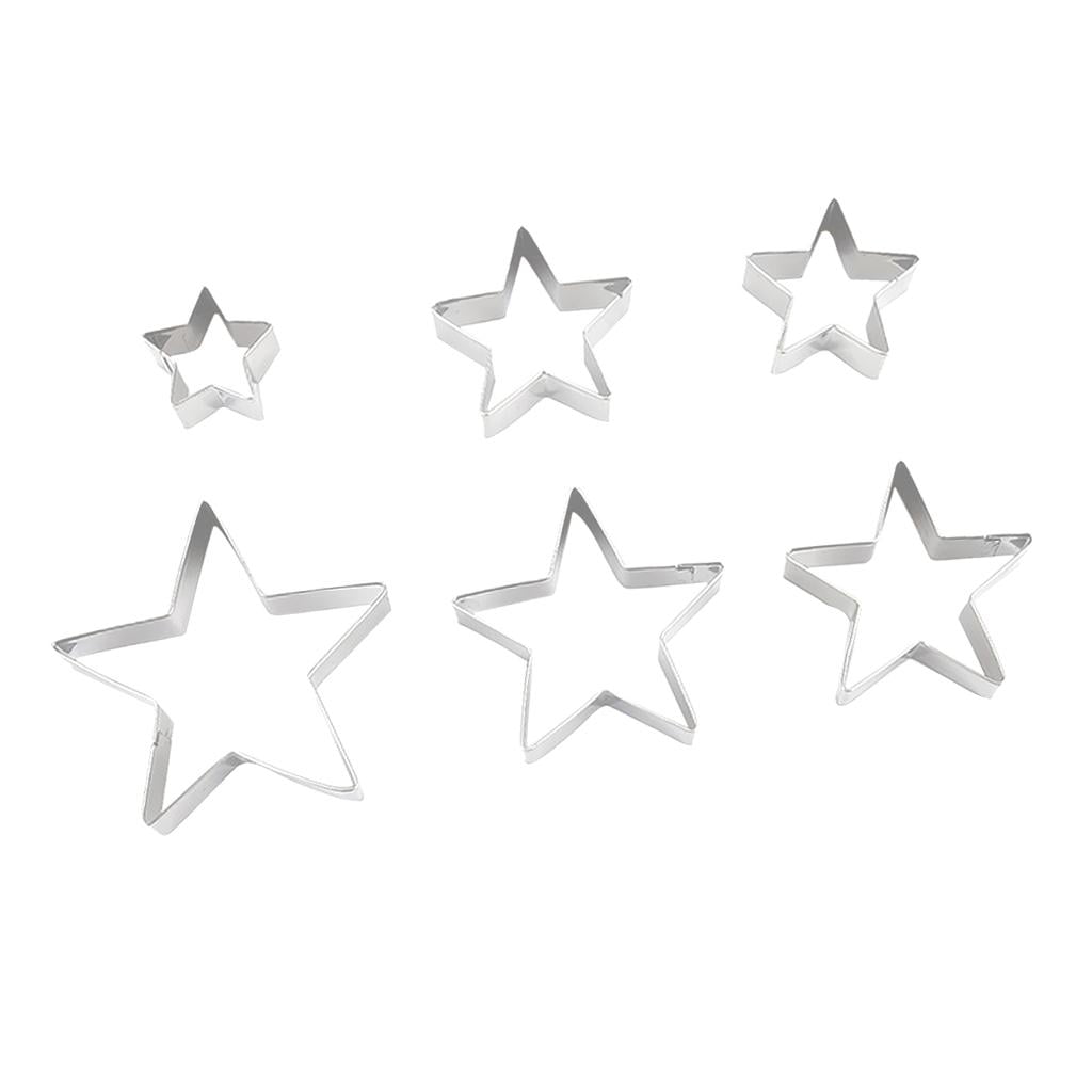 6 Sizes Stars Cookie Cutter Biscuit Fondant Stainless Steel Set ...