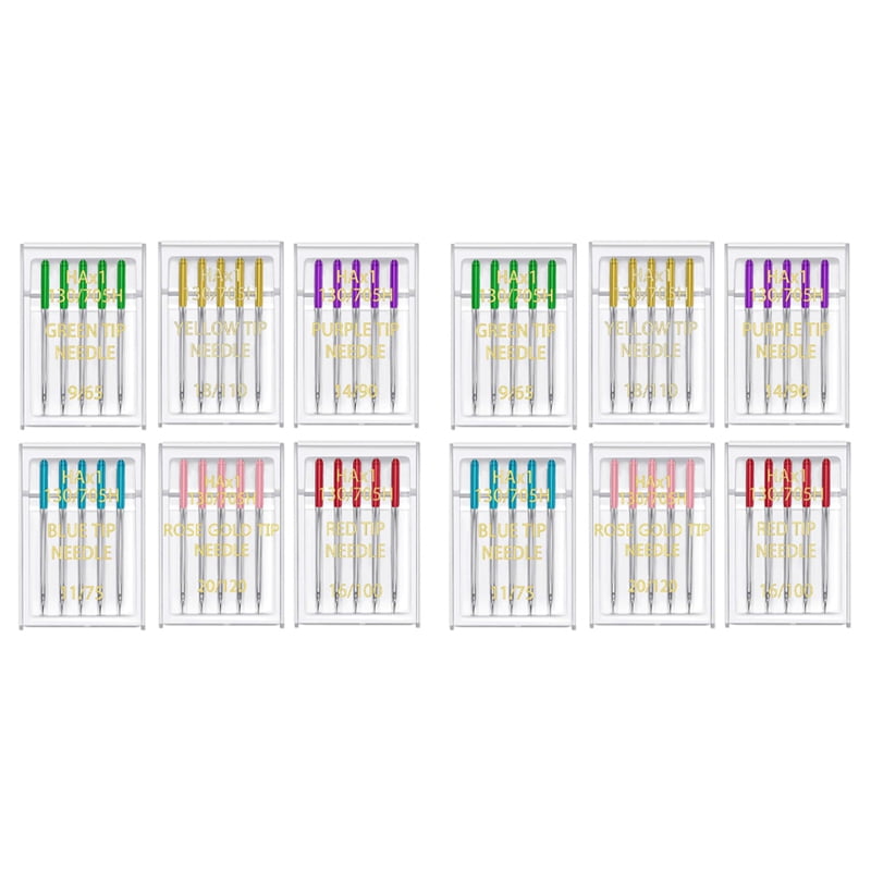 6 Sizes Universal Sewing Machine Needles Regular Point Flat Shank ...