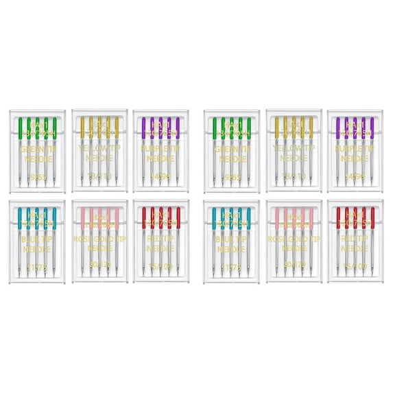 6 Sizes Universal Sewing Machine Needles Regular Point Flat Shank ...