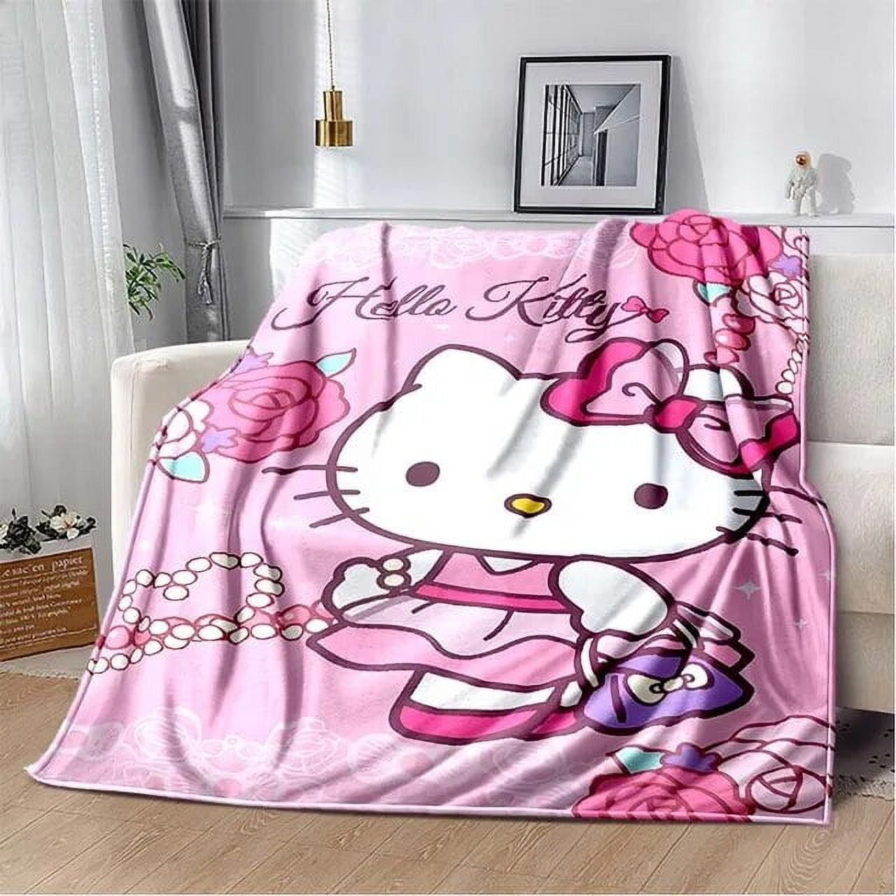 6 Sizes Warm Soft Sanrio Hello Kitty Custom Blanket Fluffy Children and ...