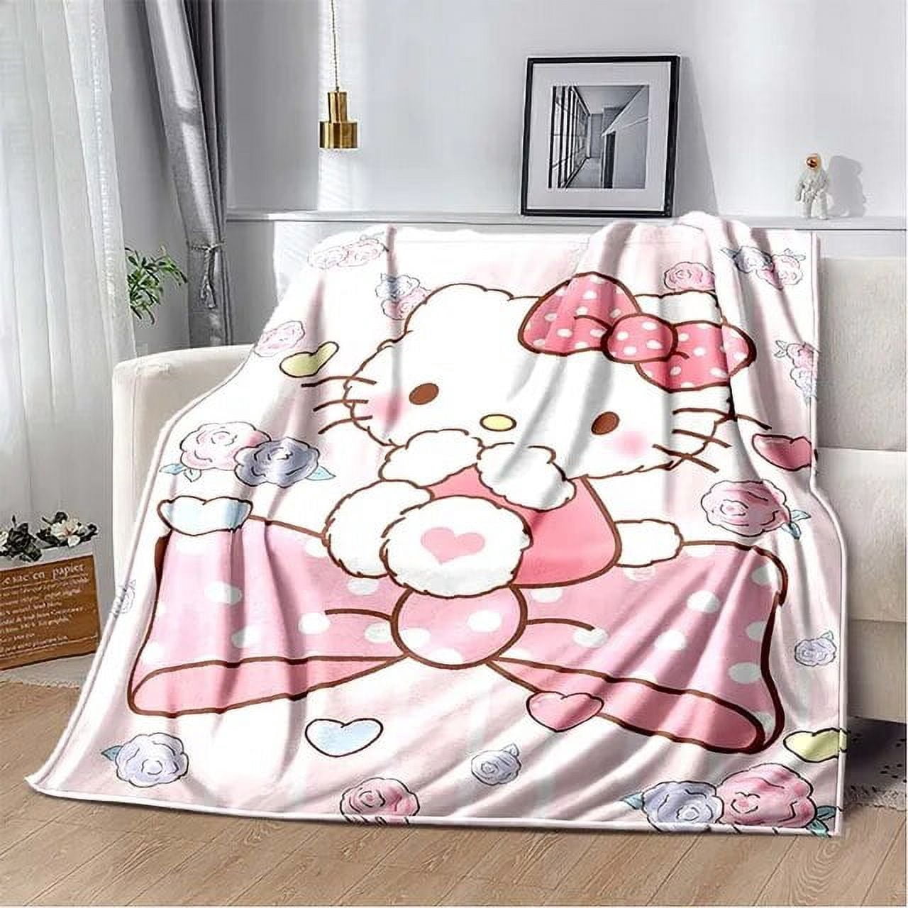 6 Sizes Warm Soft Sanrio Hello Kitty Custom Blanket Fluffy Children and ...