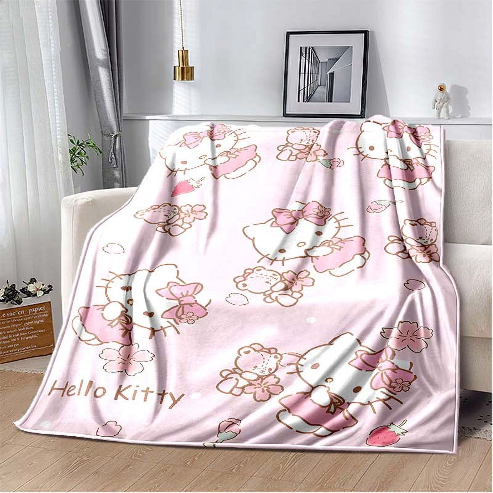 6 Sizes Warm Soft Sanrio Hello Kitty Custom Blanket Fluffy Children and ...