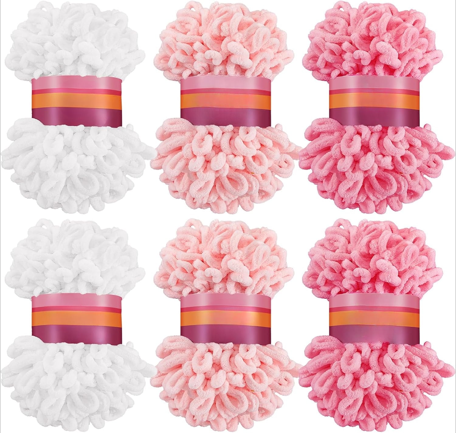 6 Skeins Christmas Loop Yarn for Finger Knitting Soft Christmas Yarn No ...