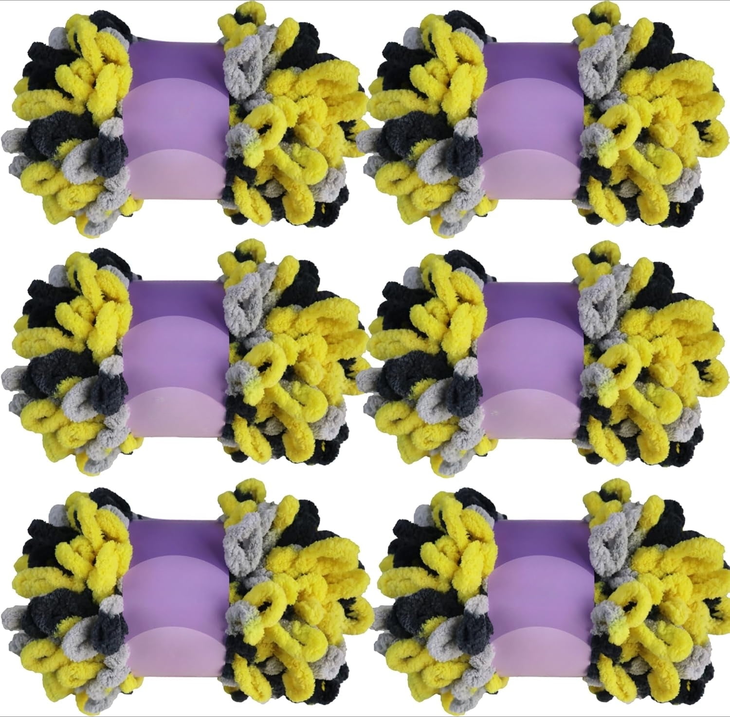 6 Skeins - Total 600g Fun Finger Loops Yarn - Jumbo Polyester Yarn - No ...