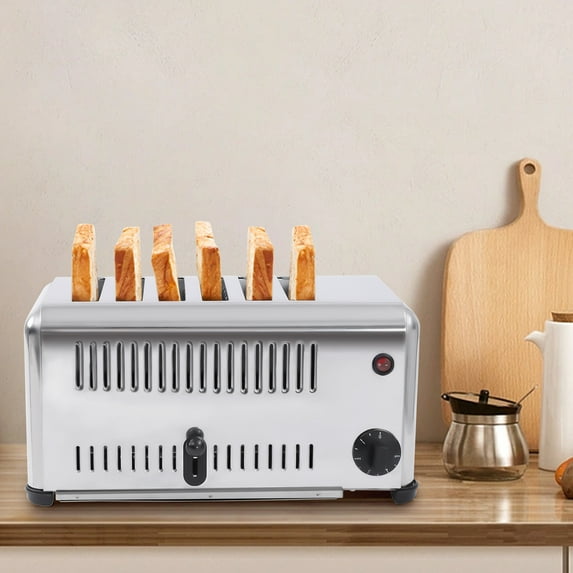 6 Slice Commercial Toaster, 1680W Bread Baking Machine with 5 Bread ...