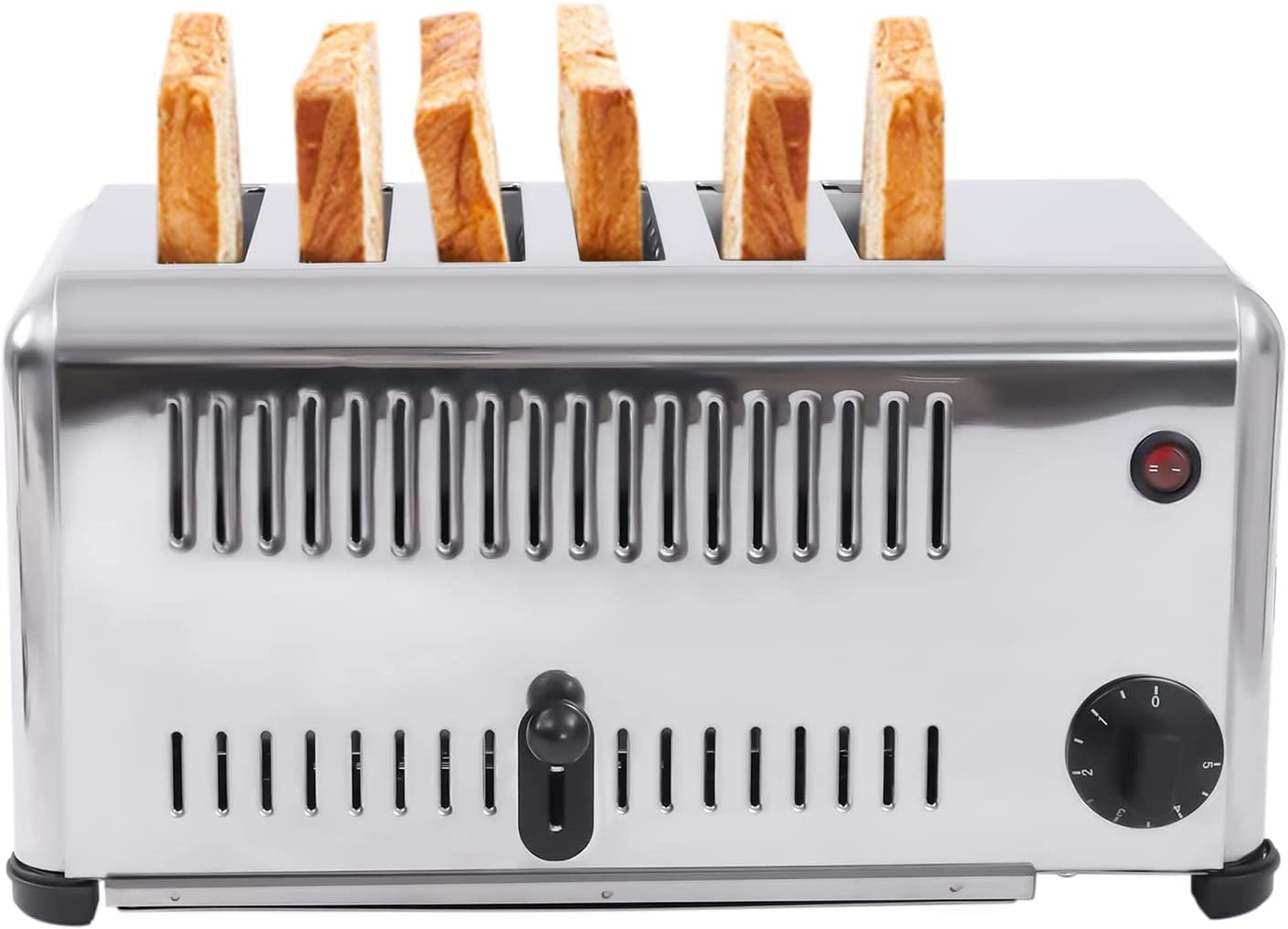 6 Slice Toaster Stainless Steel Commercial Toaster Bread Baking Machine ...