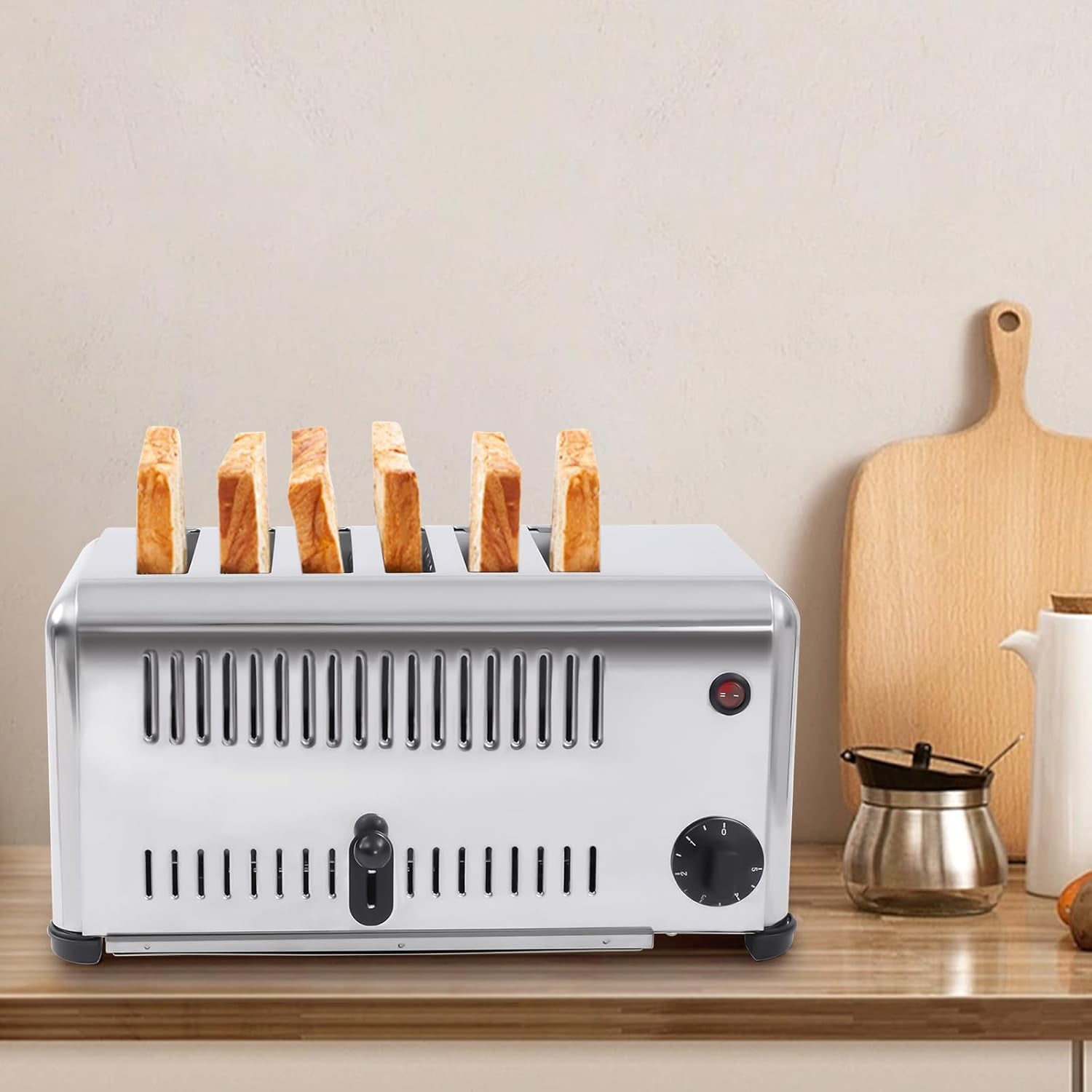 6 Slices Toaster Commercial Toaster, 1680W Electric Stainless Steel ...