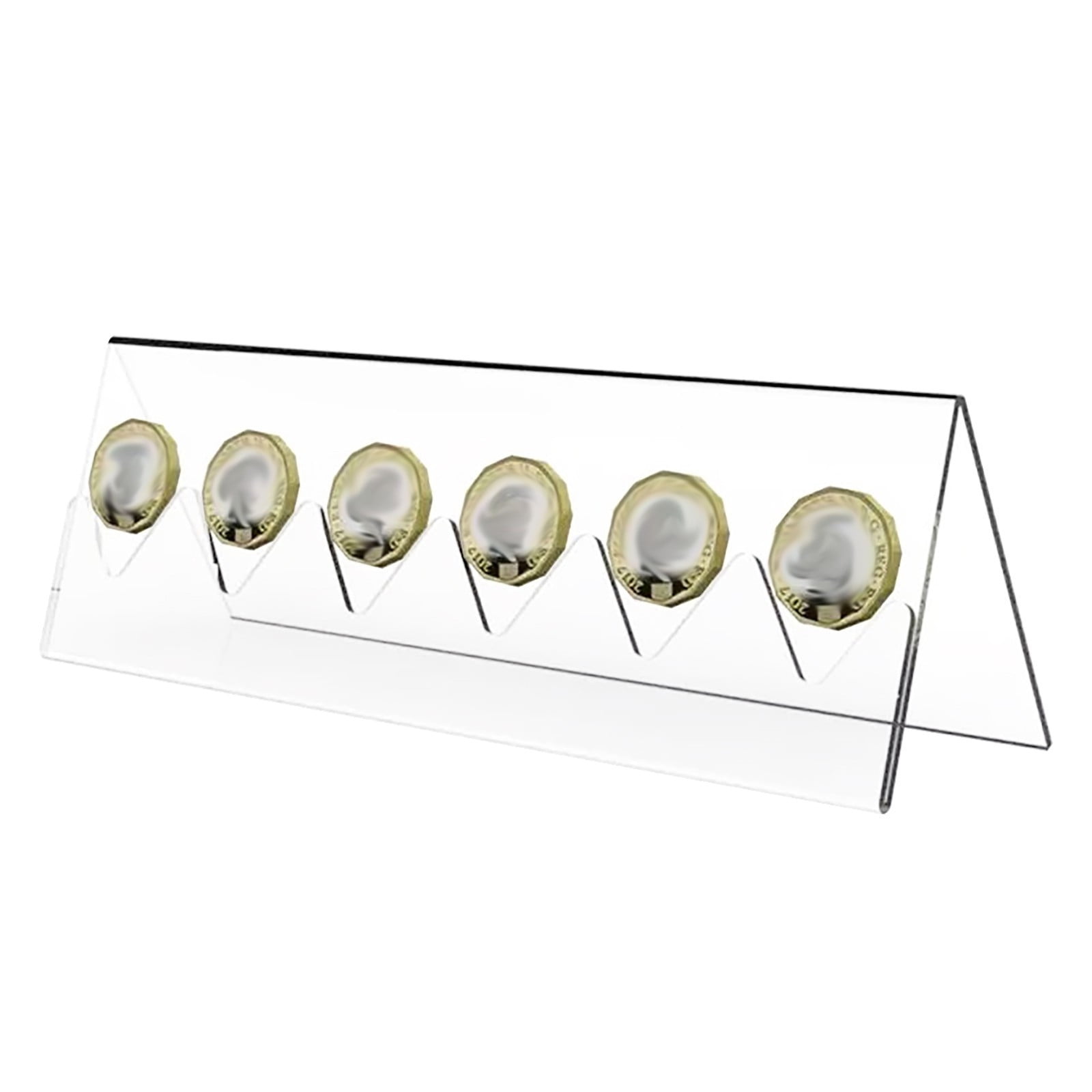 6-Slot Coins Holder Coins Display Stand Coin Storage Rack Clear Acrylic ...
