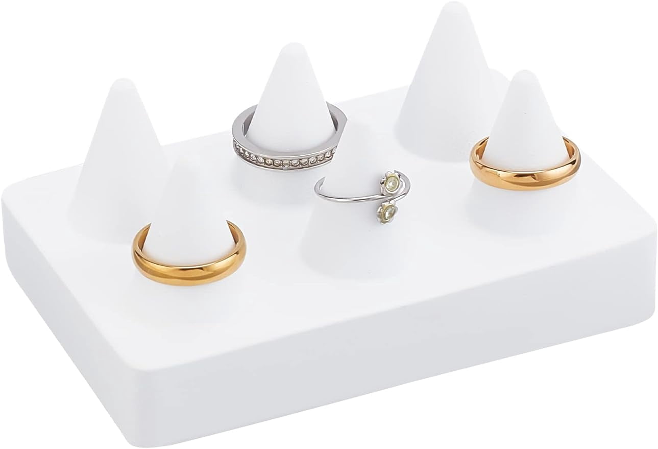 6 Slot Finger Rings Diaplay Counter Stand Gesso Cone Ring Jewelry Show ...