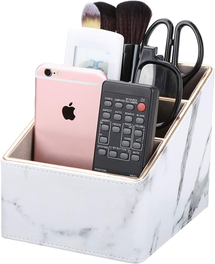 6 Slot Pu Leather Leather Pen and Pencil Desk Office Organizer, Cell ...
