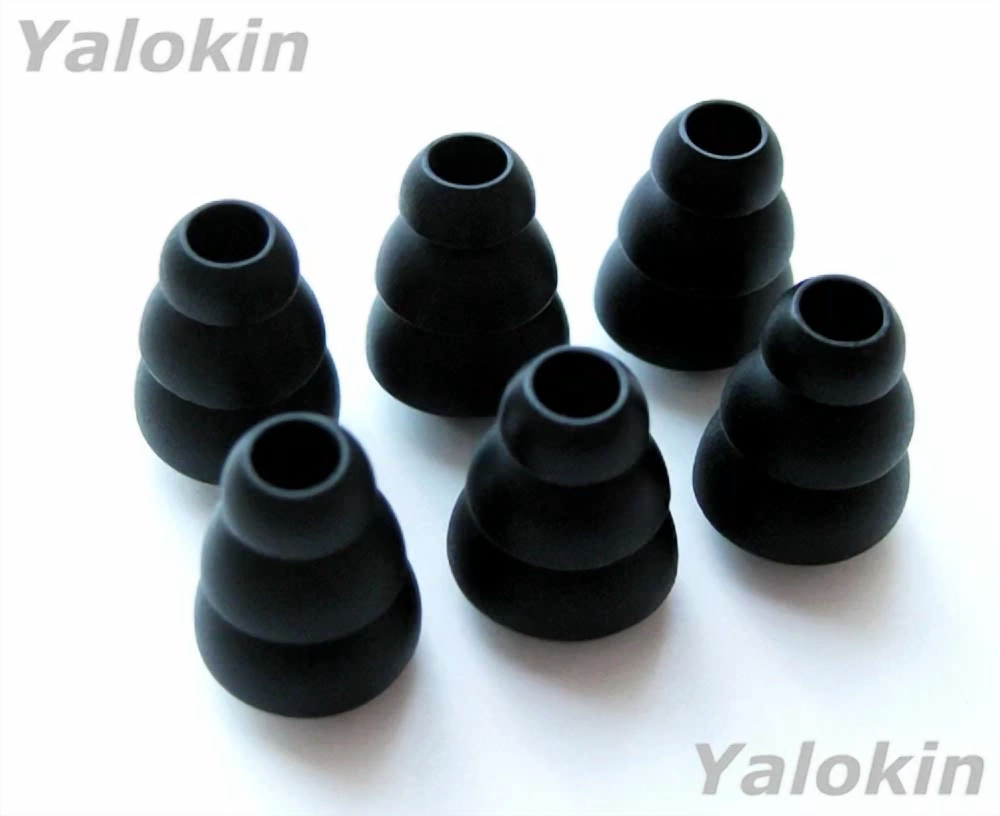 6 Small Black Triple Flange Replacement Eartips Earbuds For Akg In-Ear ...