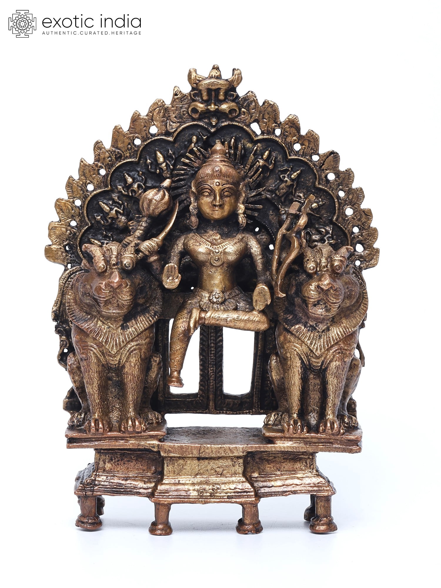 6" Small Goddess Durga | Copper Statue - Walmart.com