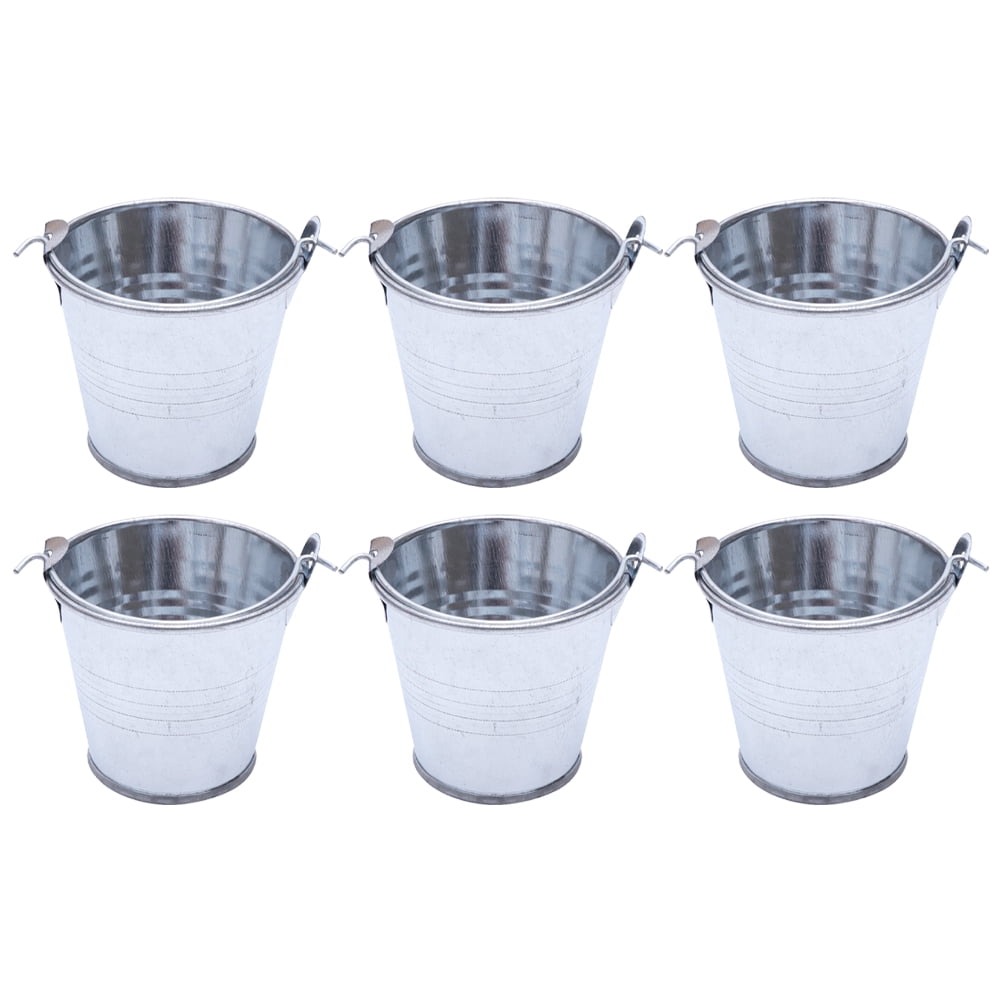 6 Small Metal Buckets w/ Handles for Party Favors - Walmart.com