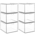 6 Small Stackable Plastic Storage Drawers Home Organization - Walmart.com