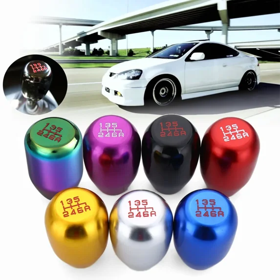 6 Speed Aluminum Alloy Gear Shift Knob Universal Racing For Honda Civic ...
