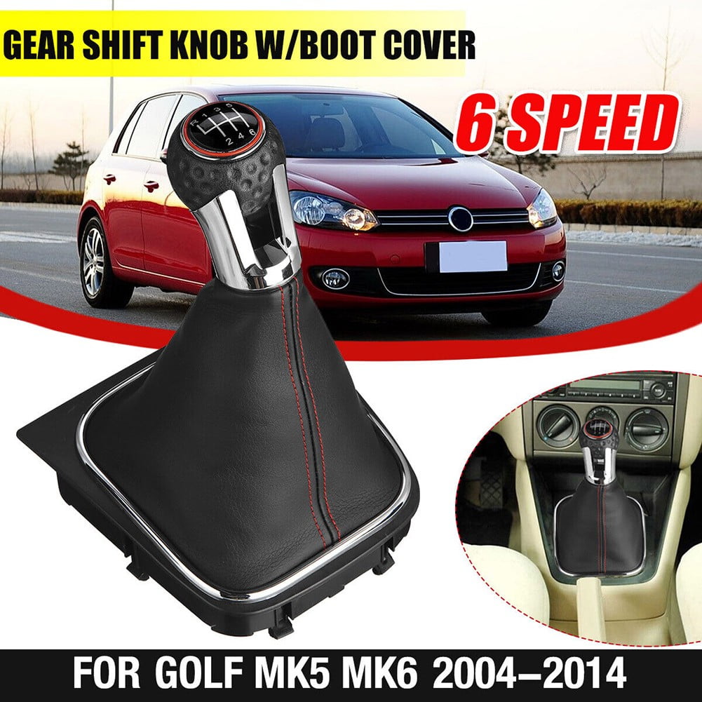 6 Speed Auto Car Gear Shift Knob Boot Cover Kit for Golf 5 6 MK5 MK6 ...