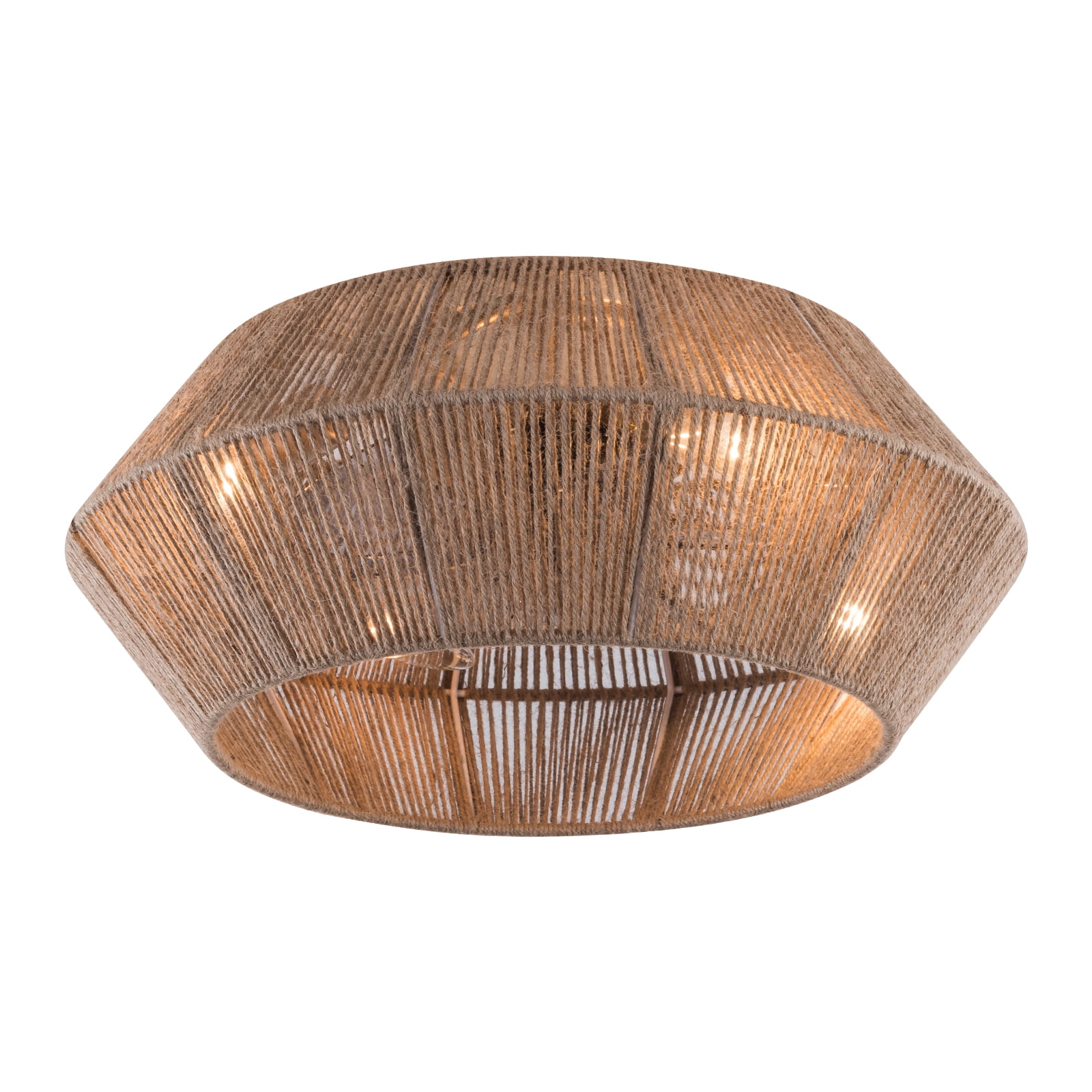 6-Speed Ceiling Fan with Remote, Two-Way Rotation, Bohemian Style Twine ...