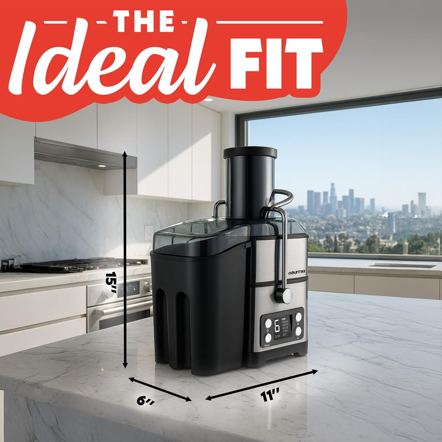 6 Speed Digital Juice Extractor - 6 Speeds with Extra-Wide Chute, Pulse ...