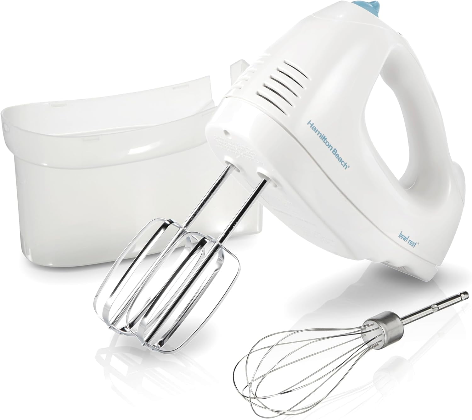 6-Speed Electric Hand Mixer with Whisk, Traditional Beaters, Snap-On ...