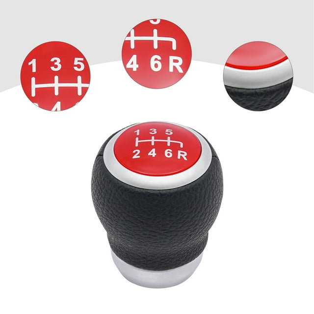 6 Speed Gear Shift Knob Manual Gear Stick Shift KnobLeather Gear Shift ...