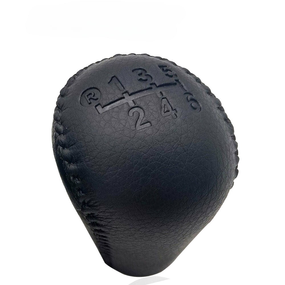 6 Speed Leather Manual Gear Shift Knob with Black Stitch Replacement ...