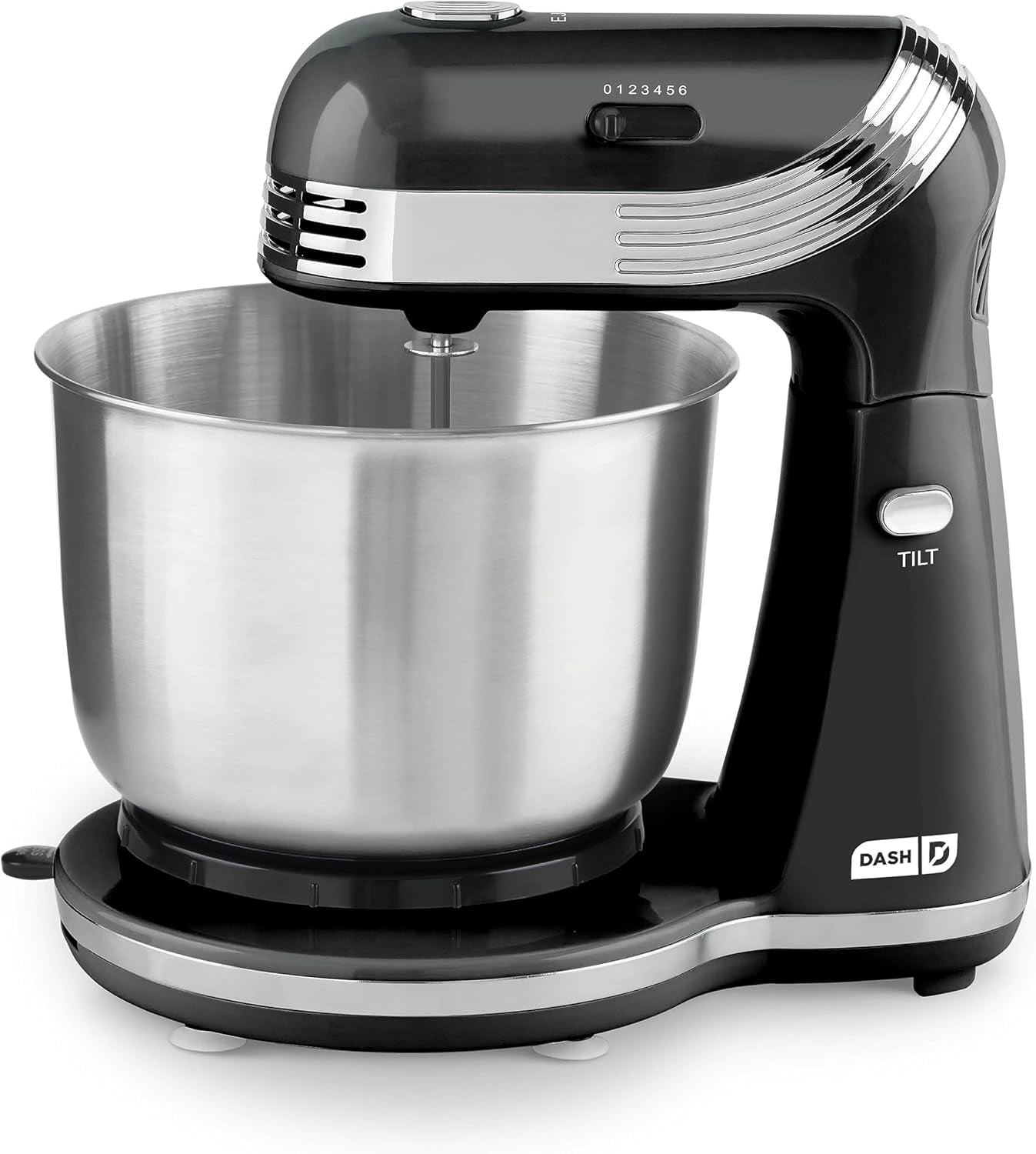 6 Speed Stand Mixer with 3 Qt Stainless Steel Mixing Bowl, Dough Hooks ...